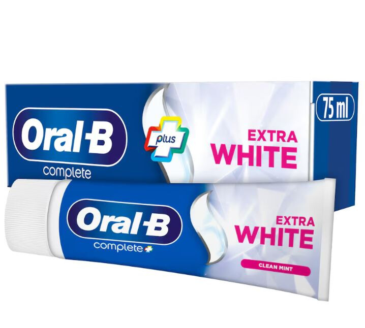 Oral-B Complete Plus Extra White Toothpaste 75ml | Whiter & Healthier ...